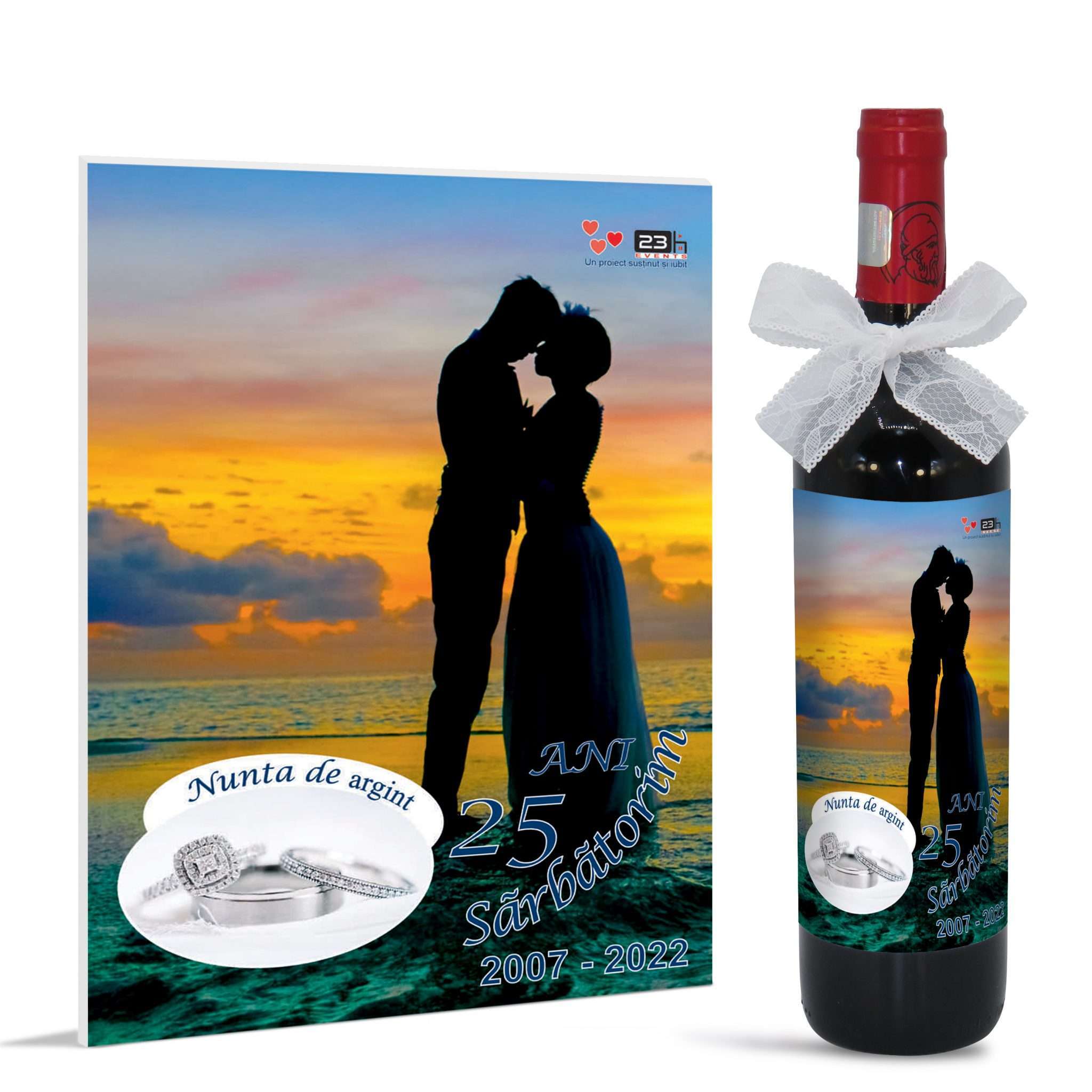 Set cadou, Nunta de Argint, aniversare 25 ani de casatorie, ALIF11211 ...