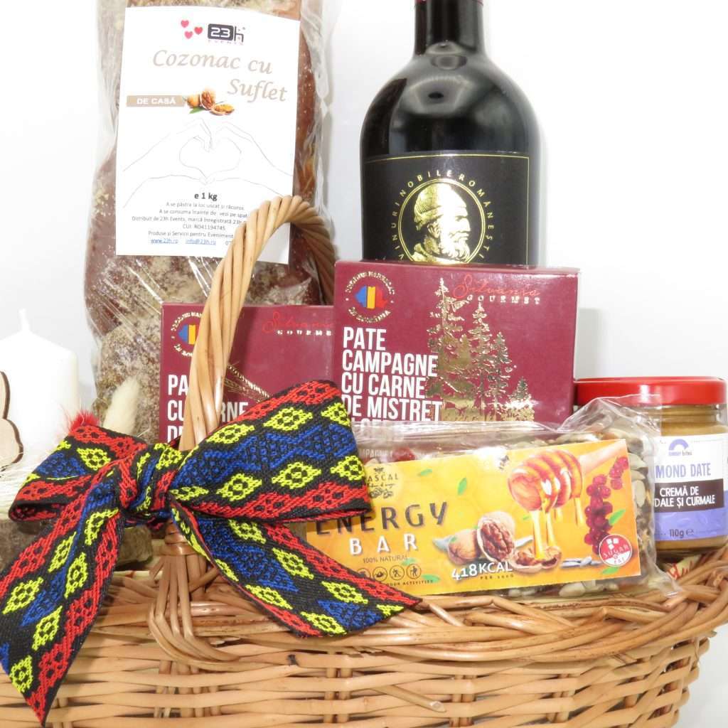 Cos cadou Paste, Suflet Romanesc, 9 produse naturale, ALIF203096 - 23h ...