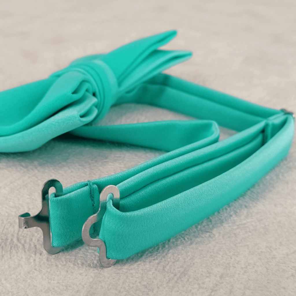 Set 3 papioane Tiffany, satin de mătase, verde turcoaz, IFCJ205002 ...