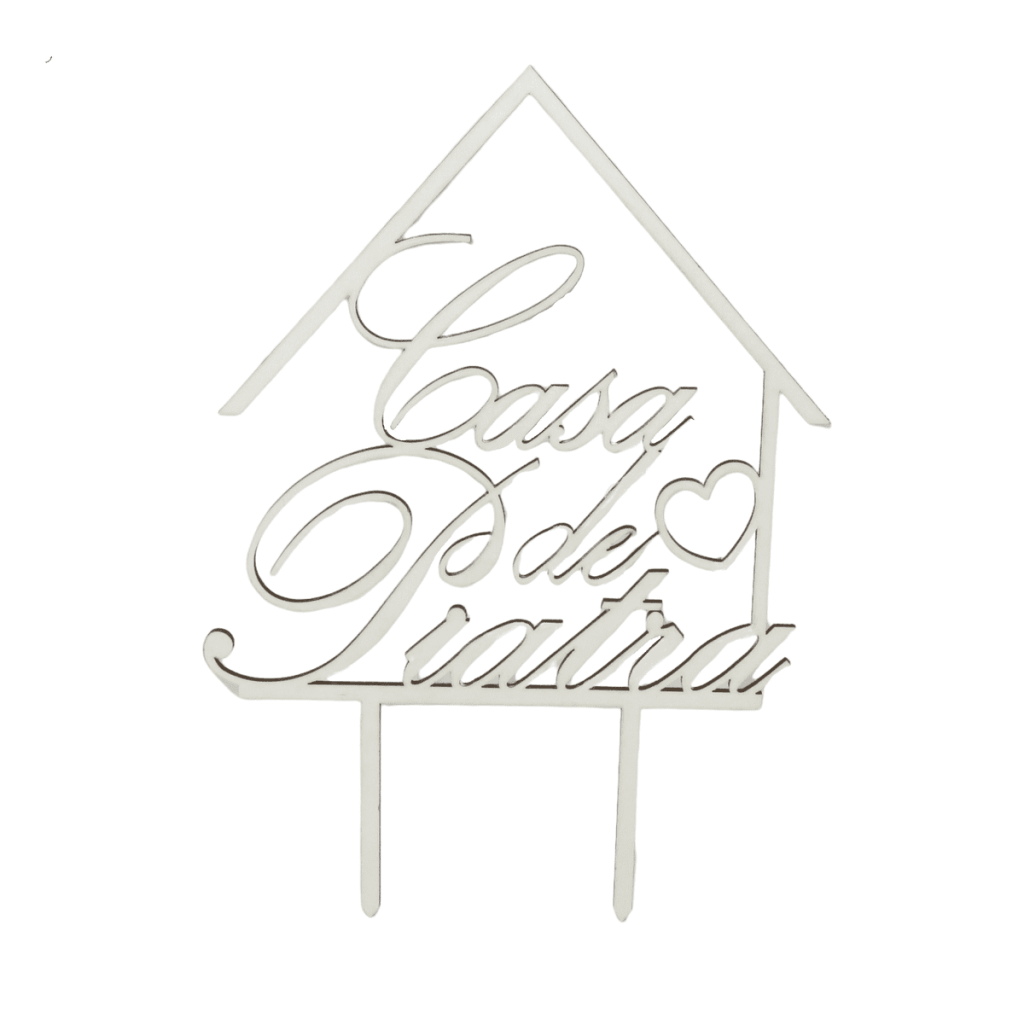 Topper tort de nunta, Casa de Piatra, alb - ILIF207021 - 23h Events® 🥇