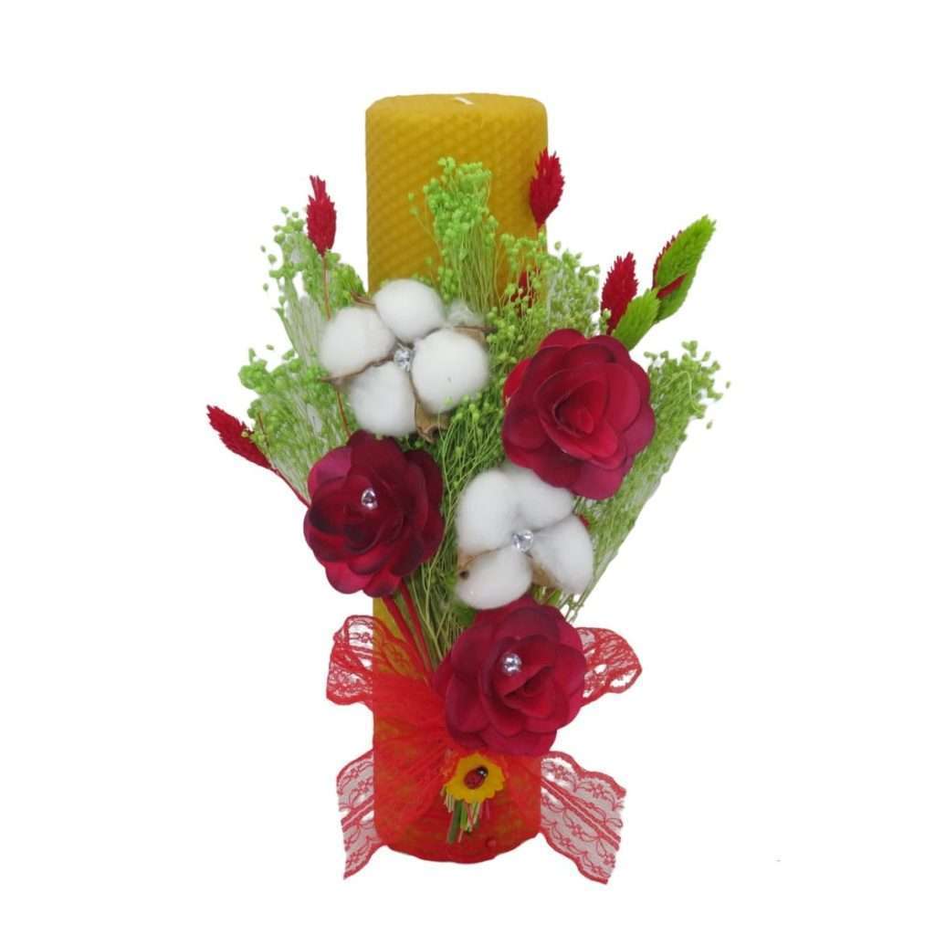 Lumanare personalizata cu nume copil si data, pentru a fi decorata cu ...