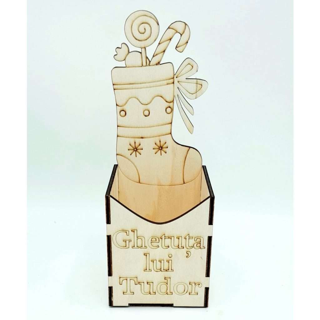 Decoratiune din lemn personalizata, Ghetuta de Mos Nicolae – FEIS212001 ...