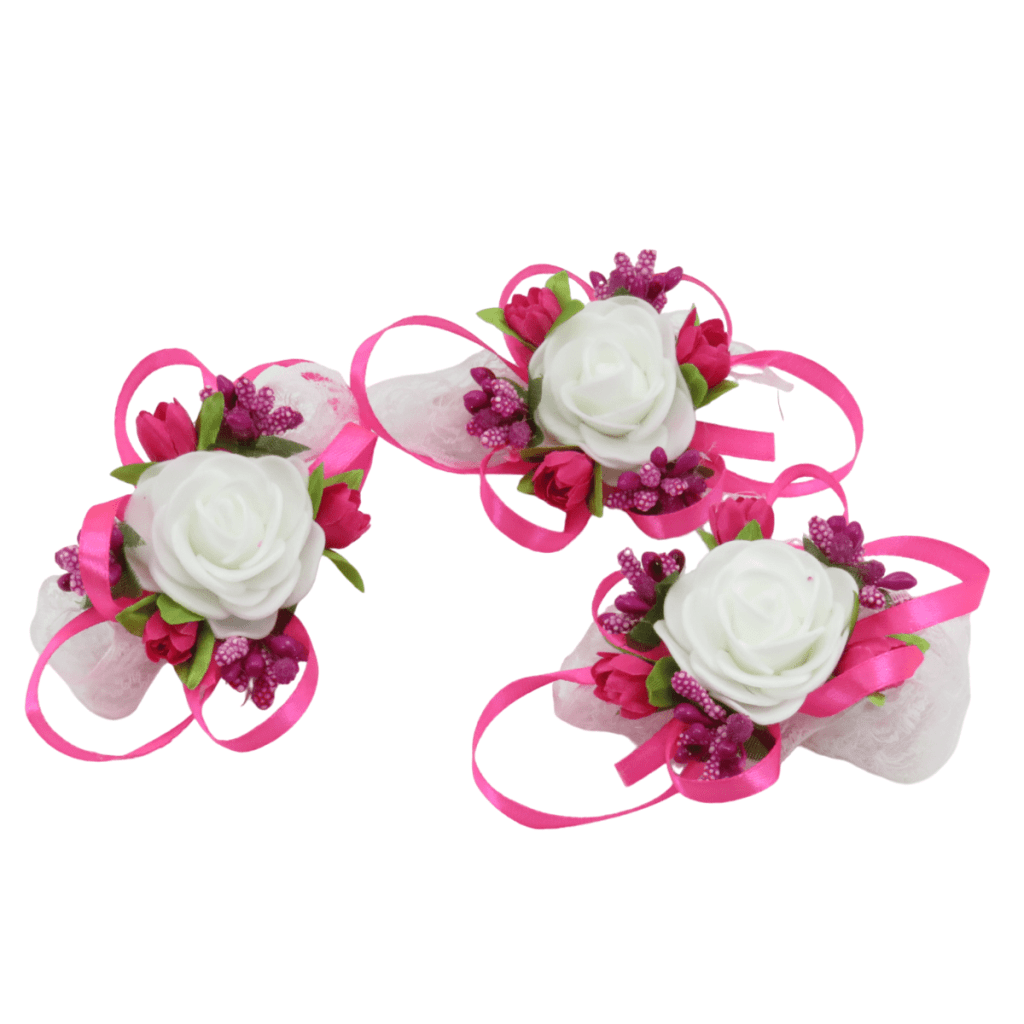 Cocarda de pus in piept cu trandafir de matase, verde-rosu - ALIF303095 ...