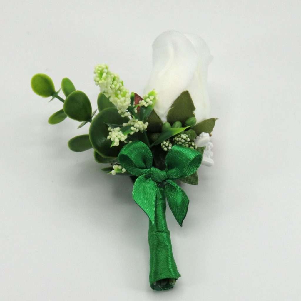 Cocarda de pus in piept pentru nas, verde-alb - ILIF303040 - 23h Events® 🥇