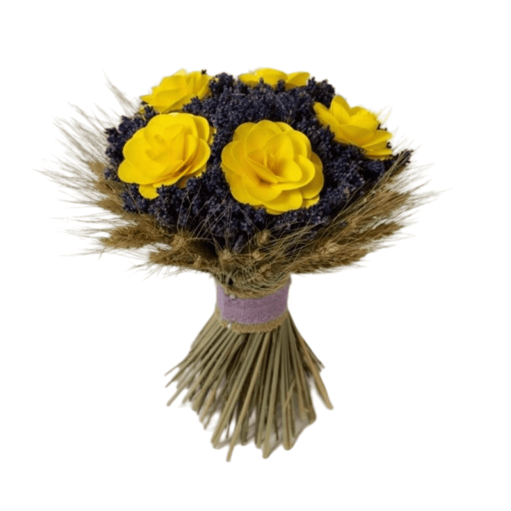 Buchet cununie/nunta cu lavanda uscata , flori de bumbac si grau ...