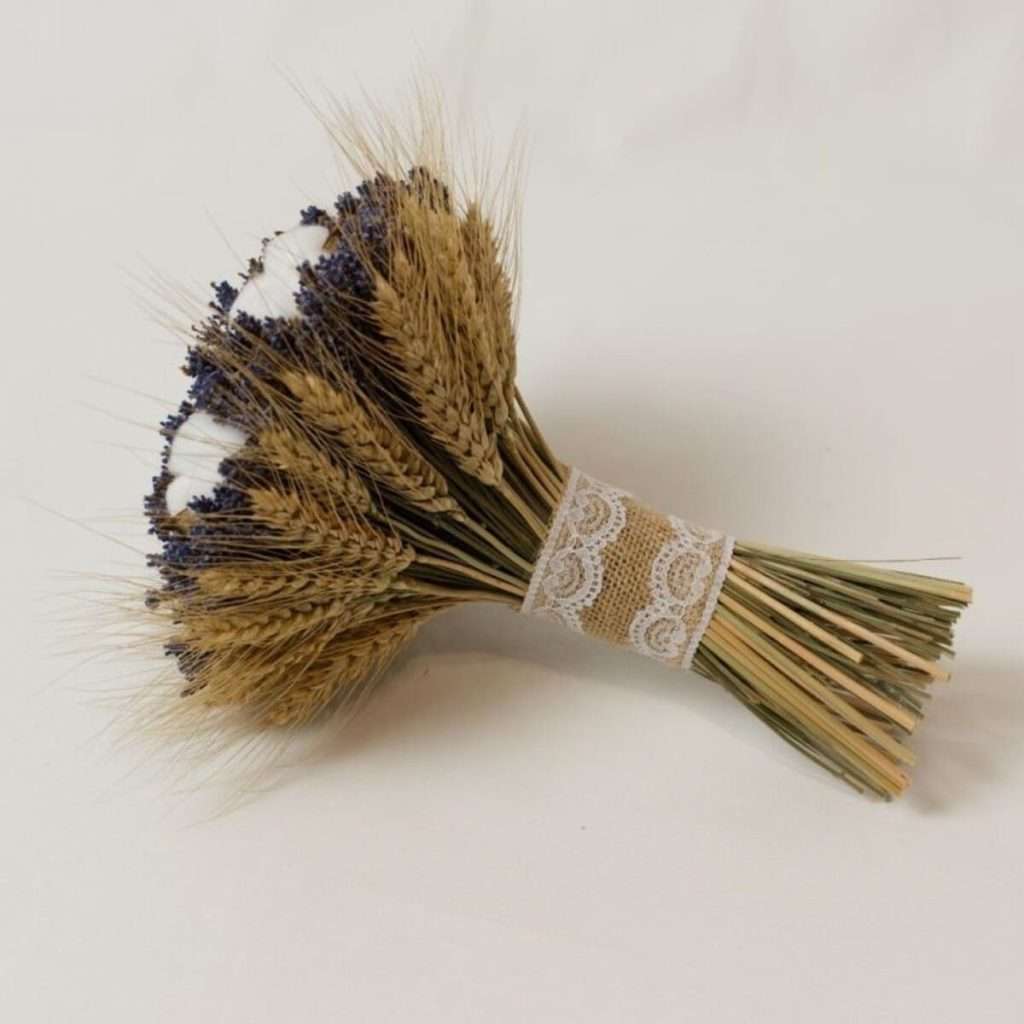 Buchet cununie/nunta cu lavanda uscata , flori de bumbac si grau ...