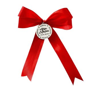 Banut mot din argint 925 cu diametru de 18mm, personalizat cu nume ...